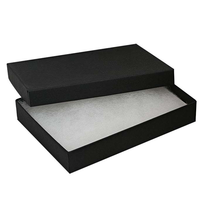 Matte Black Recycled-Paper 3-1/16"W x 2-1/8"D x 1"H Gift Box