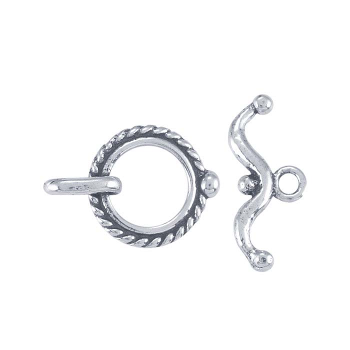 Sterling Silver Rope-Edge Toggle Clasps