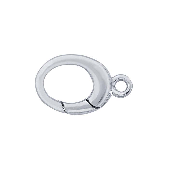 Sterling Silver Oval Push Clasp