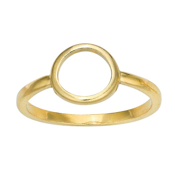 14K Yellow Gold Open Circle Rings