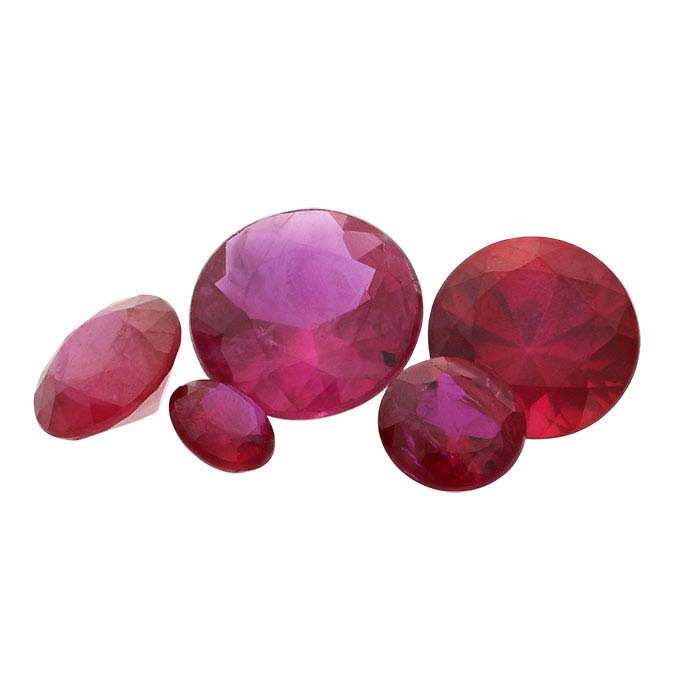 Ruby Round Faceted Stones, AA-Grade