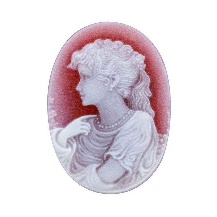 Red Agate Oval Portrait Cameo