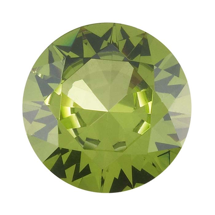 Simulated Peridot Round Faceted Stones