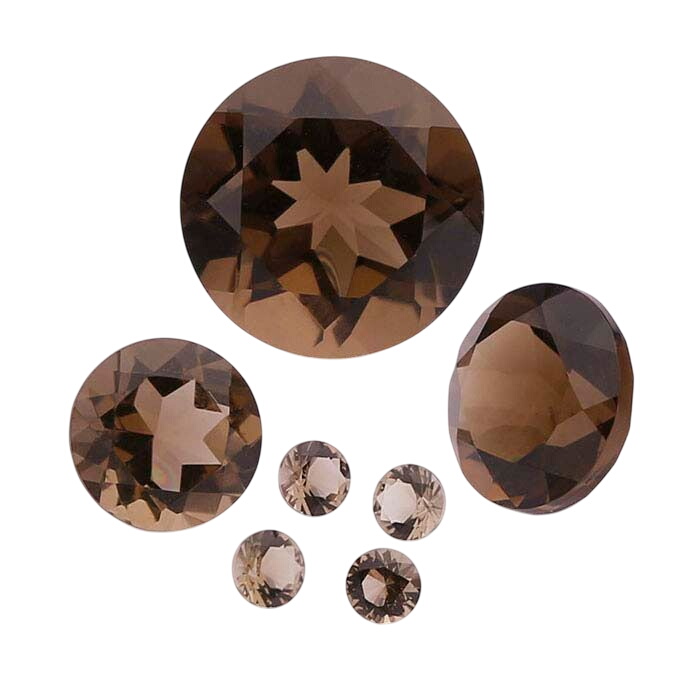 Smoky Quartz 4mm Round Faceted Stone, AA-Grade Smoky Quartz 4mm Round Faceted Stone, AA-Grade
