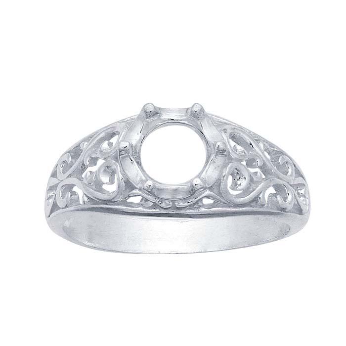 Sterling Silver Filigree 6mm Round Ring Mountings