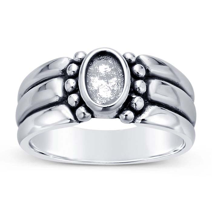 Sterling Silver Triple-Wire Oval Cabochon Ring Mountings